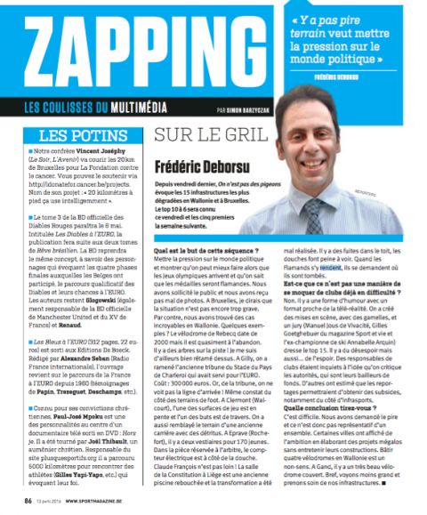 Article dans Sport Foot Magazine - Plus que Sportifs